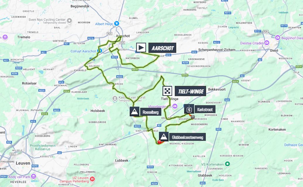 Stage profiles Fenix Omloop van het Hageland 2025 One day race