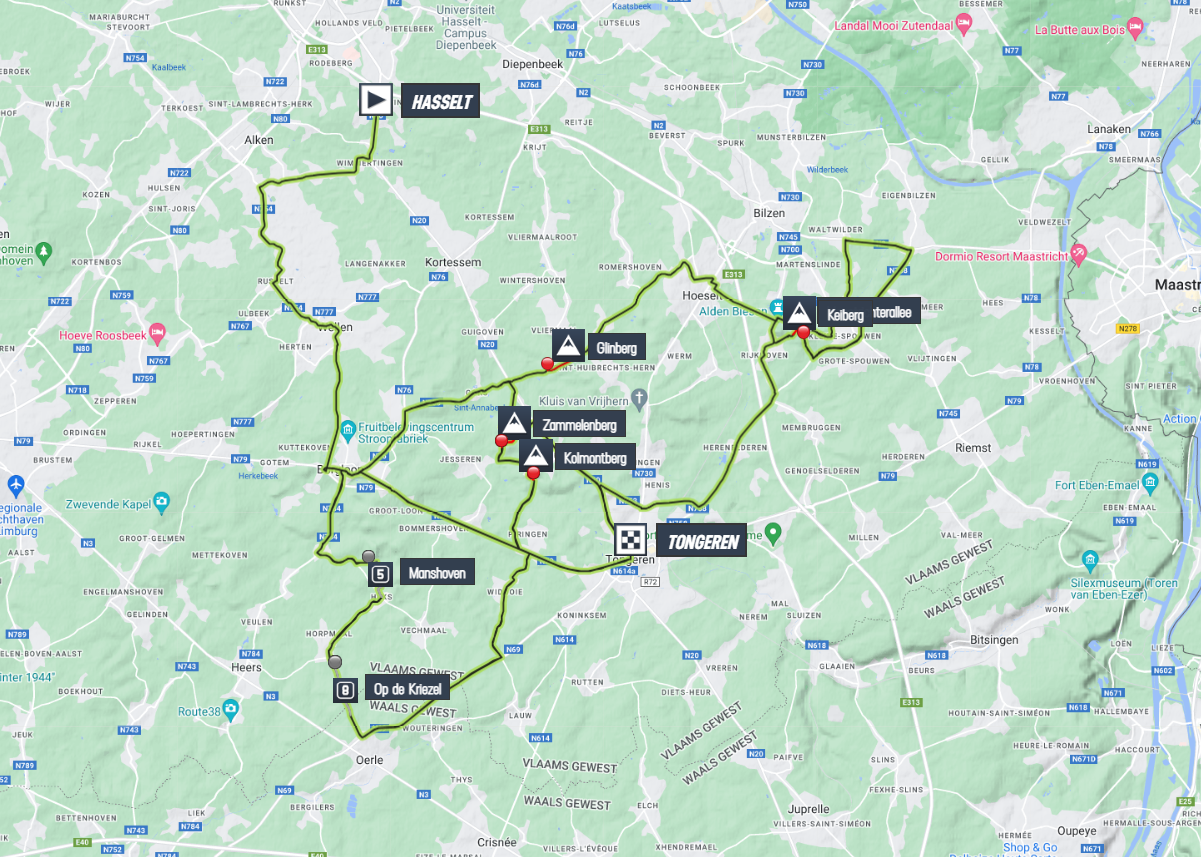 Stage profiles Ronde van Limburg 2024 One day race