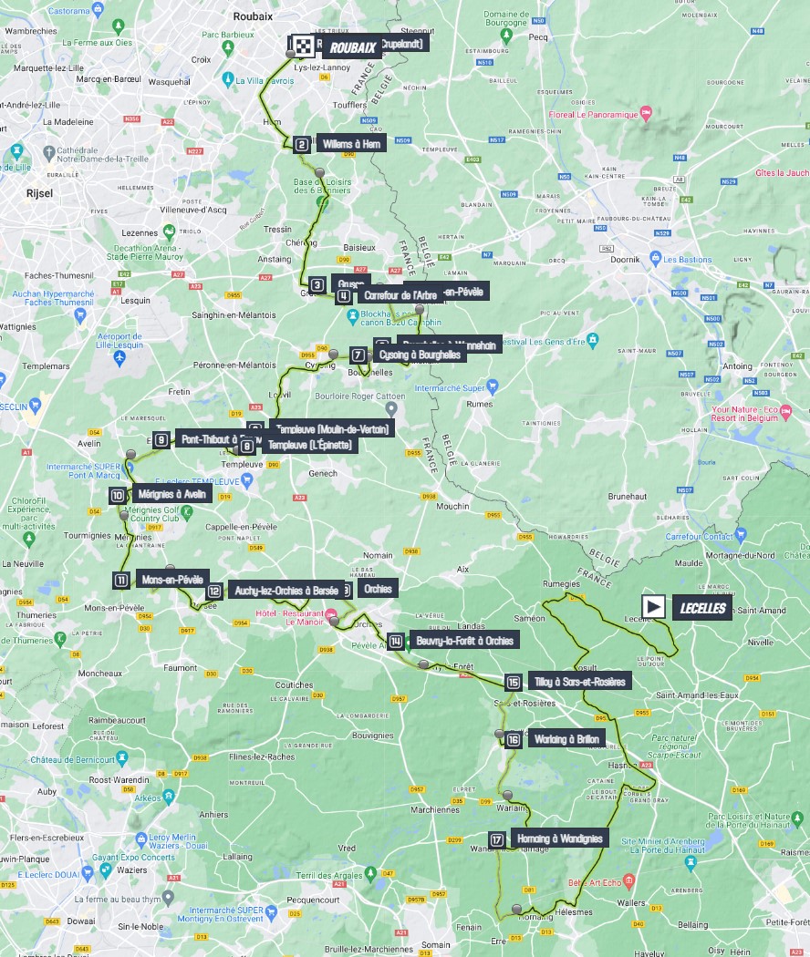 Stage profiles Paris-Roubaix Juniors 2024 One day race