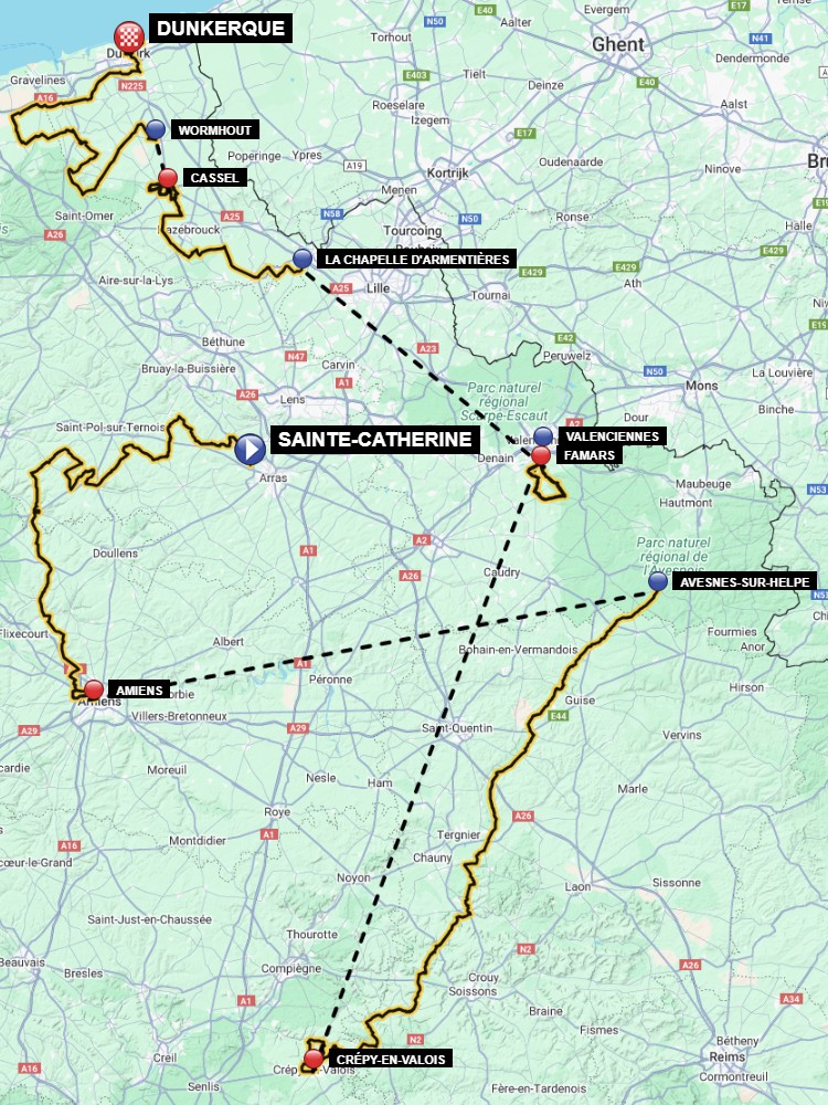Overview map 4 Jours de Dunkerque / Grand Prix des Hauts de Fra 2025