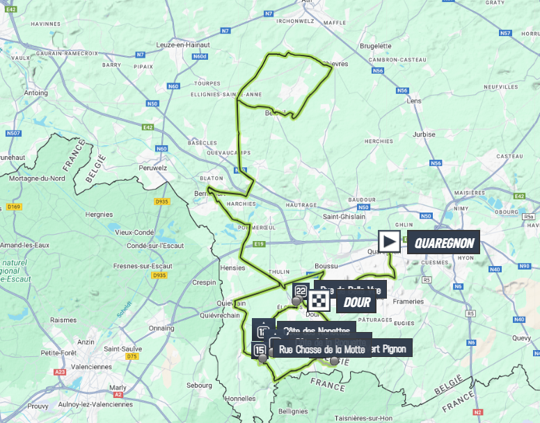 Stage profiles Ename Samyn Classic 2025 One day race