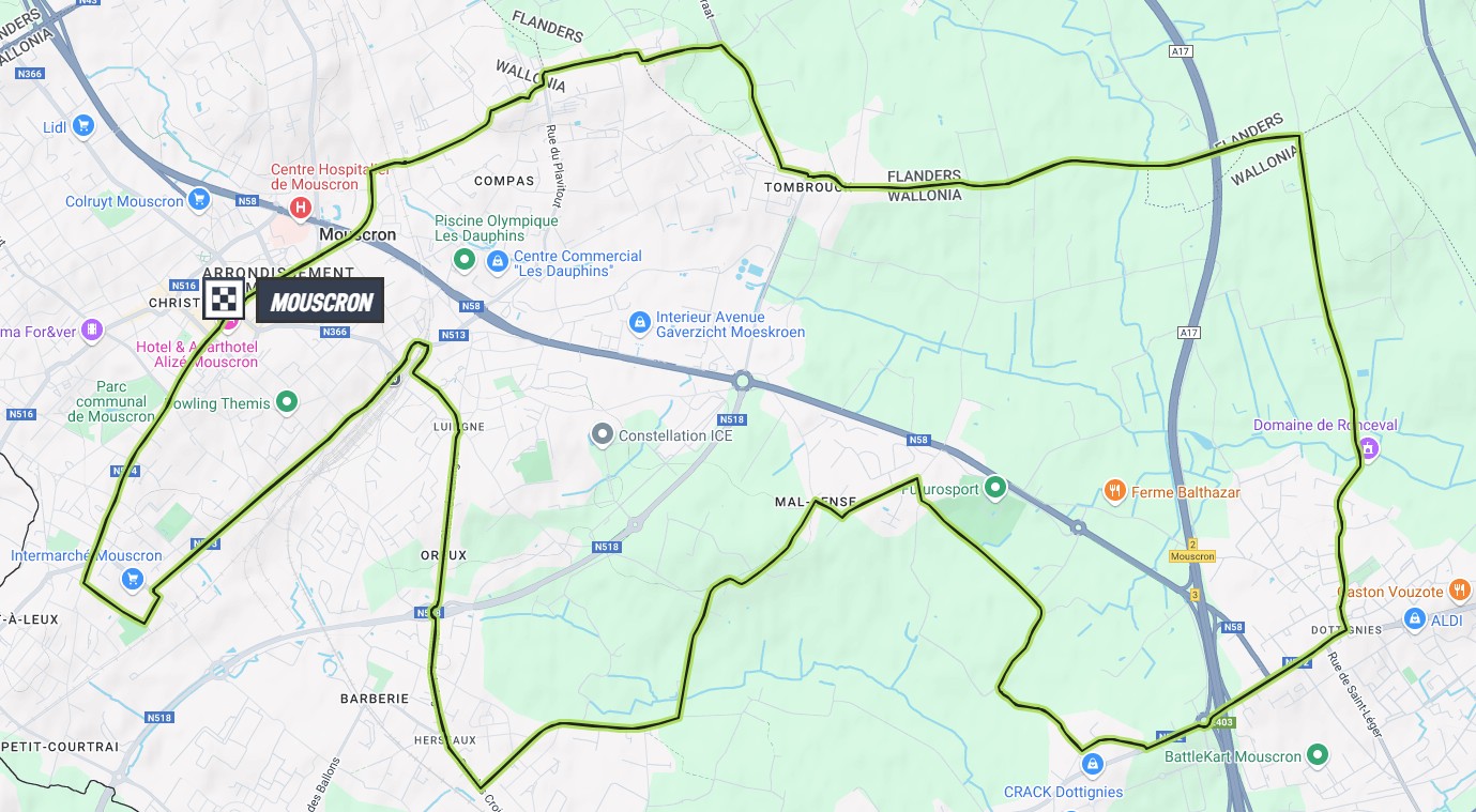 Stage profiles Ronde de Mouscron 2025 One day race